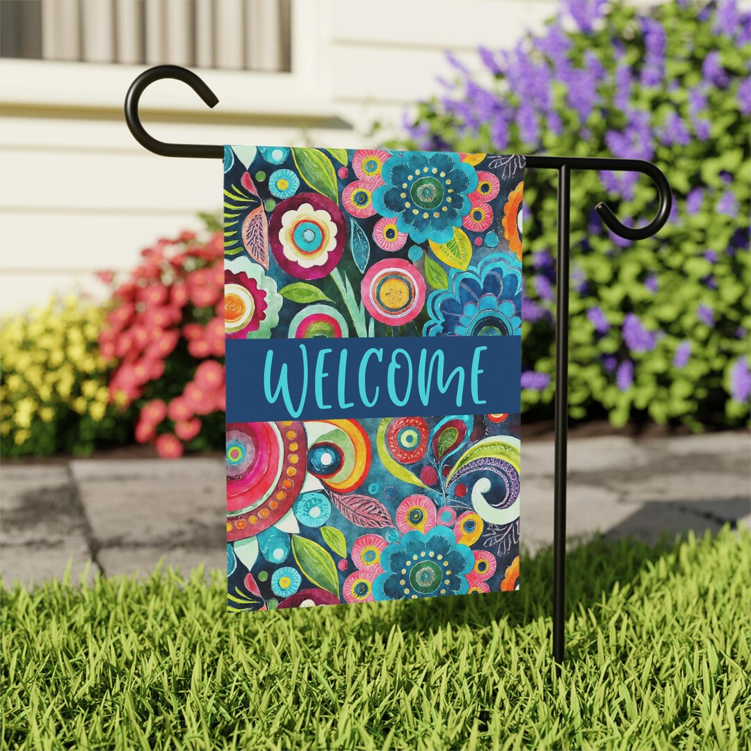 Summer Garden Flag, Welcome Summer Flag, Spring Garden Flag, Summer ...