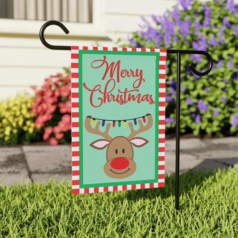 Merry Christmas Flag,double-sided Flag, Rudolph the Red Nose Reindeer ...