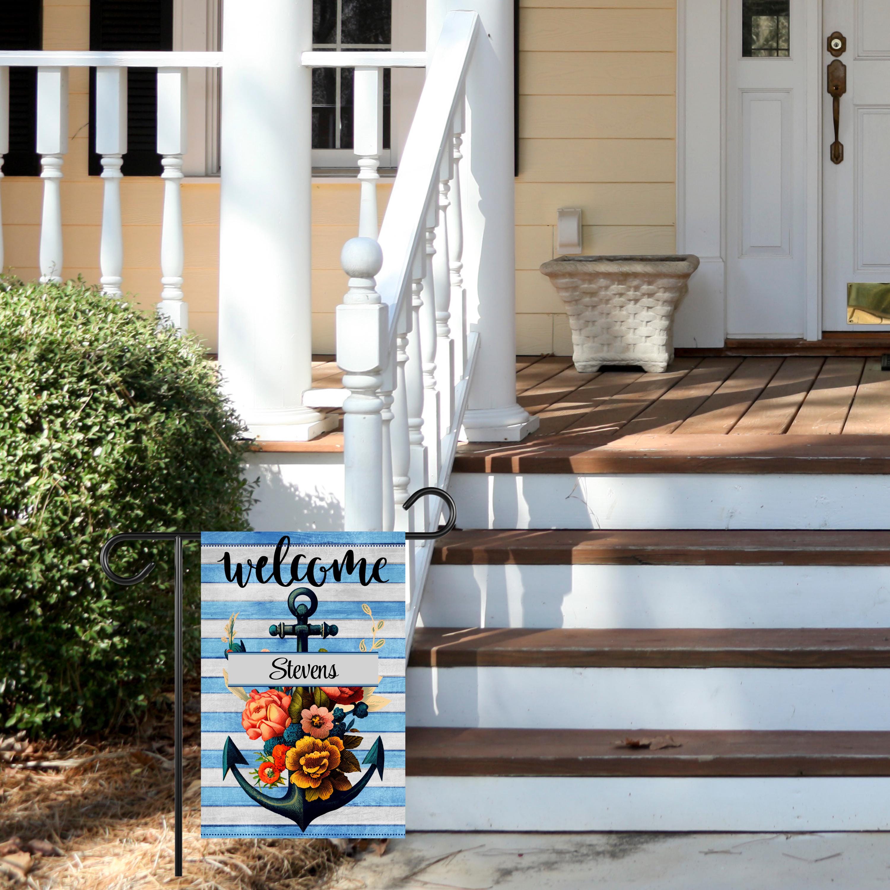 Personalized Anchor Sign, Anchor Welcome Garden Flag, Beach House Decor ...