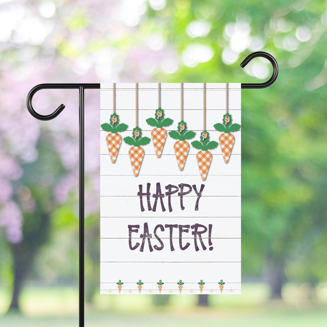 Happy Easter Carrots, Easter Flag,bunny Carrots Flag, Spring Flag ...