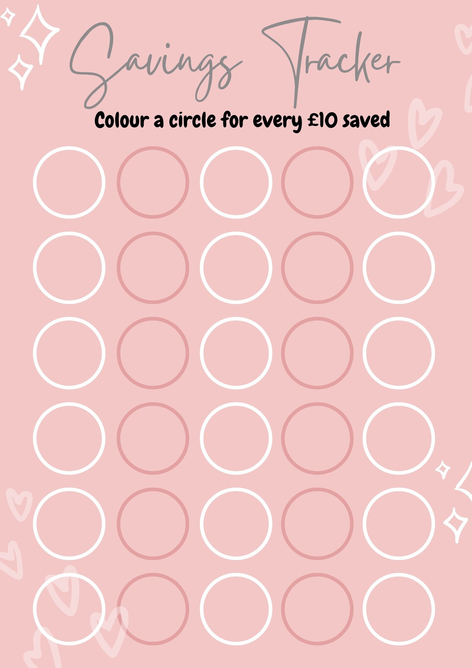 Printable Savings Tracker, PDF, Savings Counter, Printable Savings ...