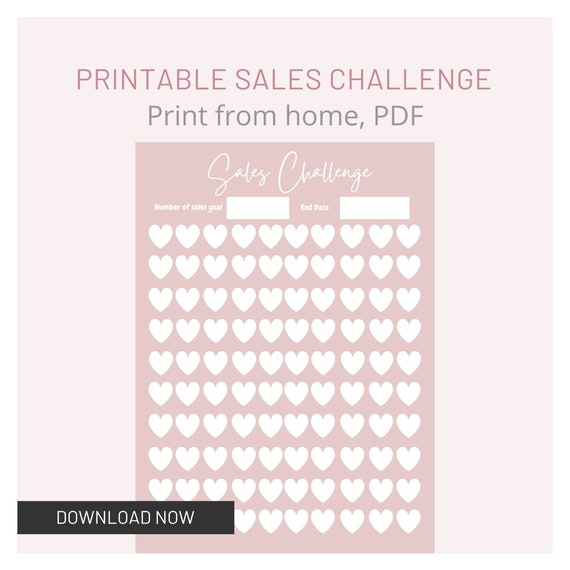 Printable Sales Tracker Sales Challenge 100 Sales Challenge | Etsy