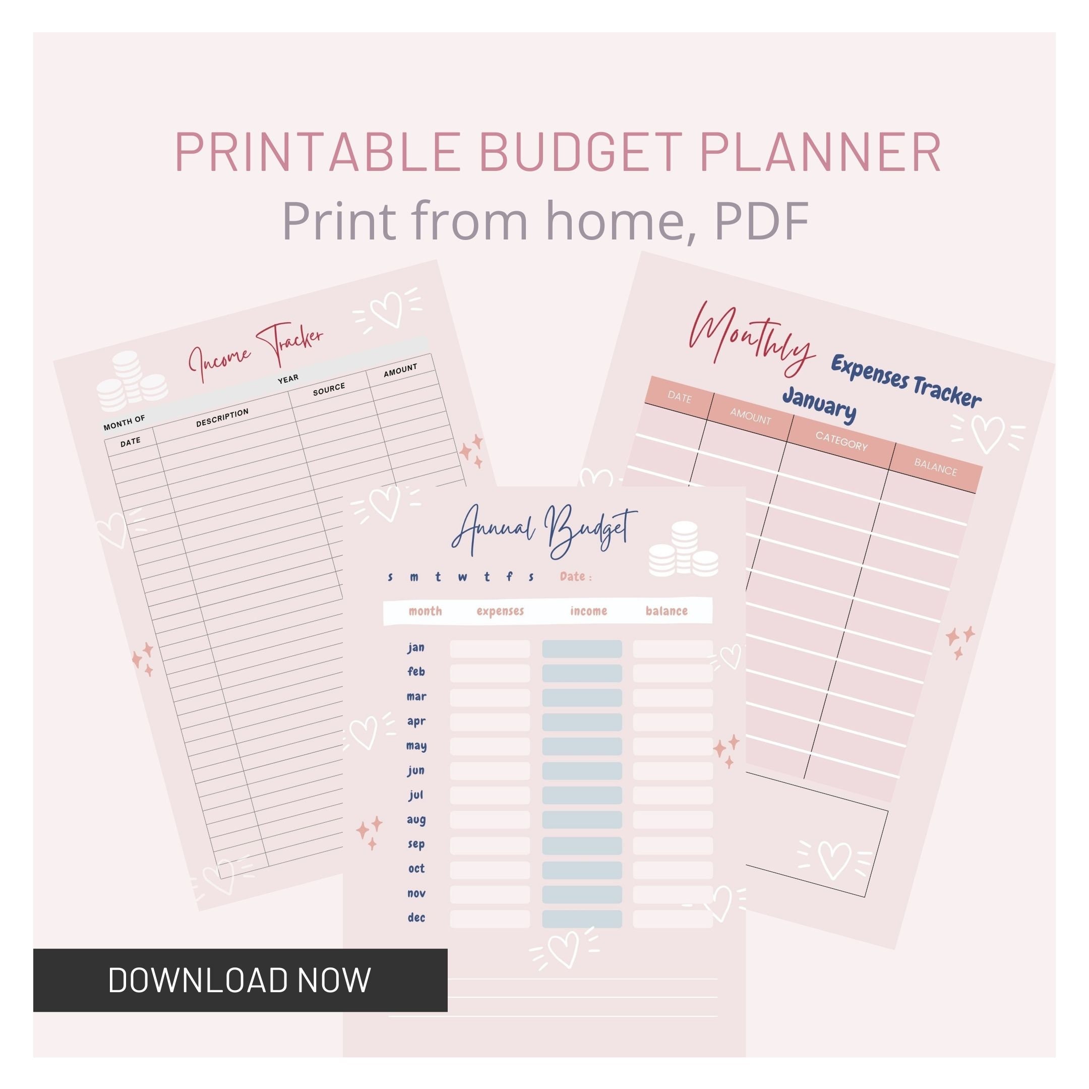 Printable Budget Planner, Printable Savings Planner, PDF, Budget Diary ...