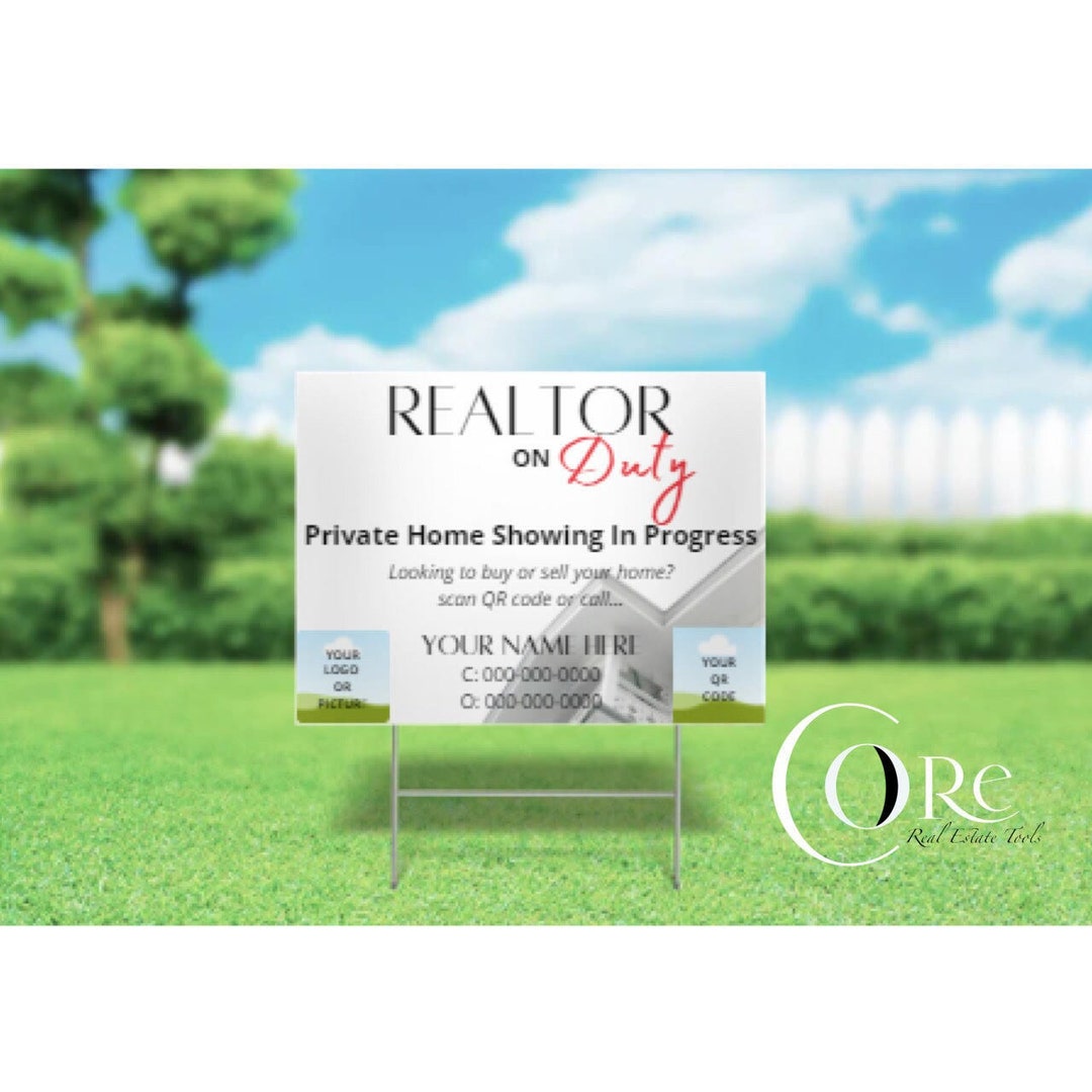 Real Estate Yard Sign, Realtor on Duty, Canva Real Estate Template ...