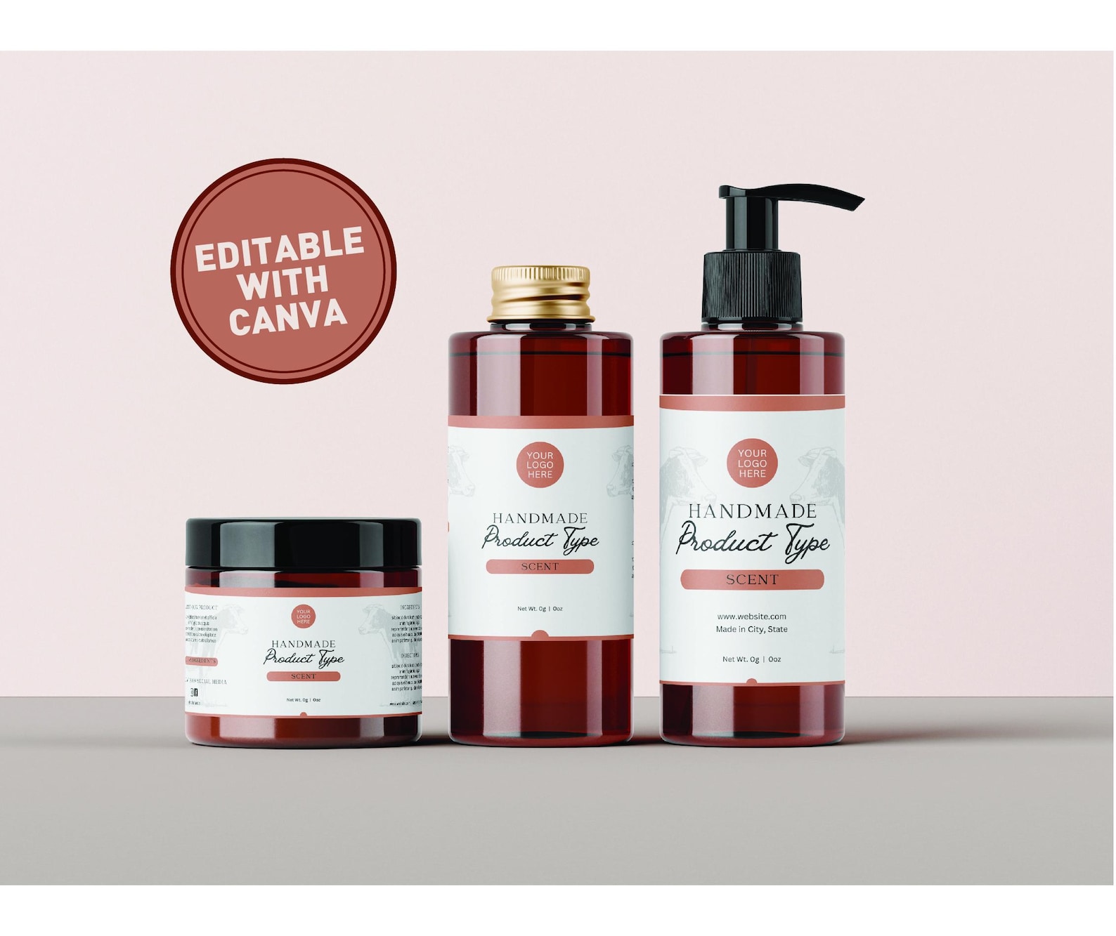 Editable Bottle Label Template Canva / Printable Bottle Labels / DIY ...