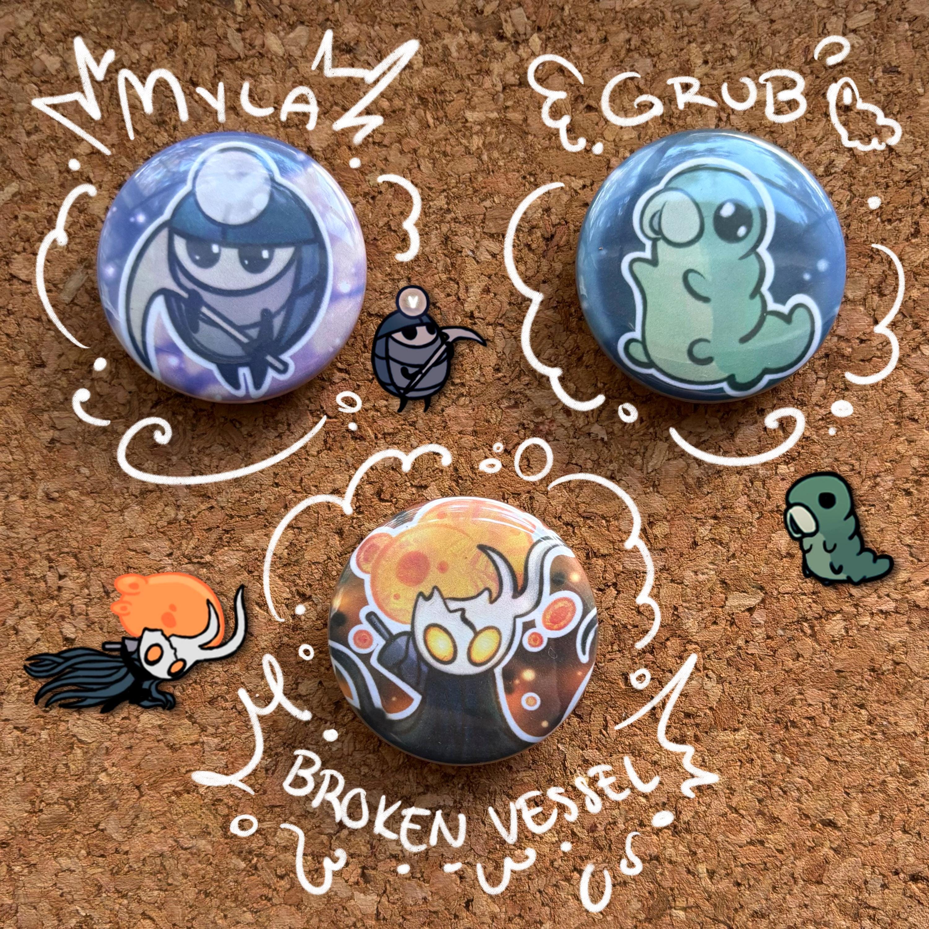 HOLLOW KNIGHT Character Buttons: Knight, Hornet, Quirrel, and More - Etsy