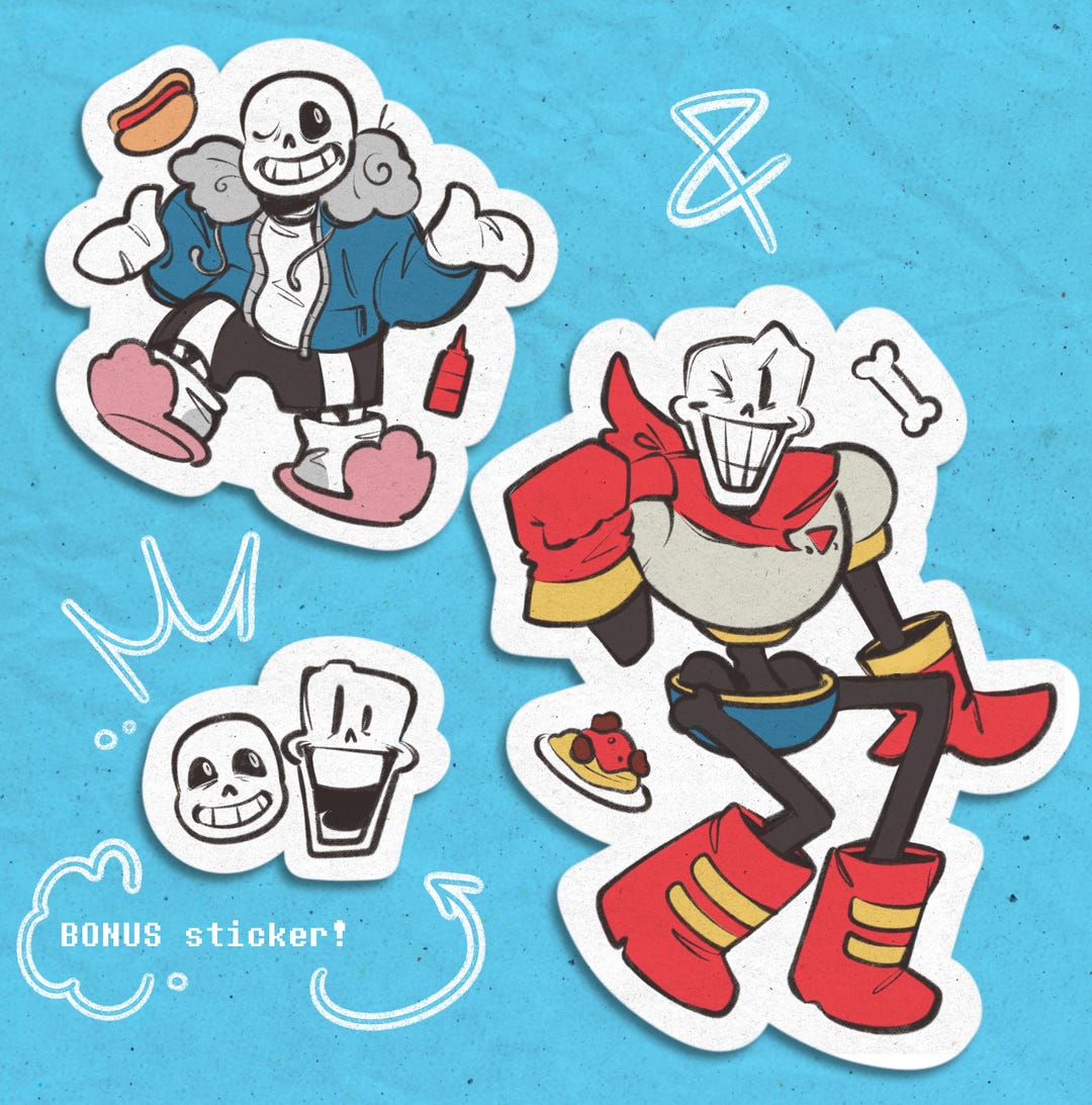 SANS AND PAPYRUS - Glossy Laminate Stickers - Etsy
