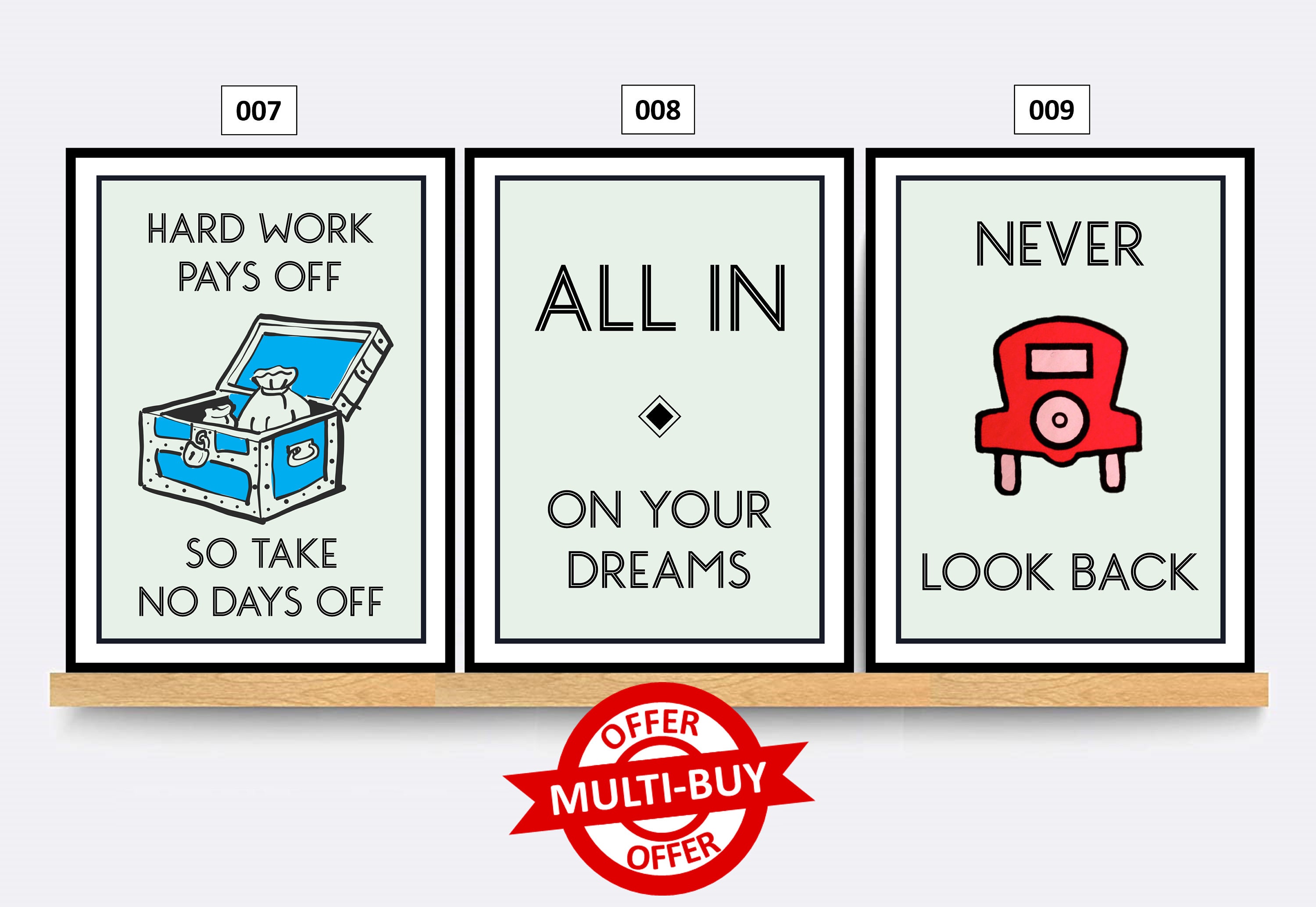 Monopoly Motivational Inspirational Print Wall Art Poster Home Decor ...