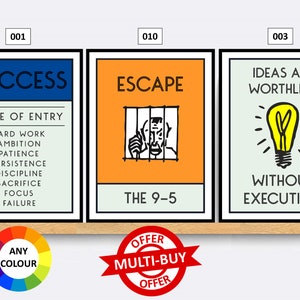 Monopoly Motivational Inspirational Print Wall Art Poster Home Decor ...