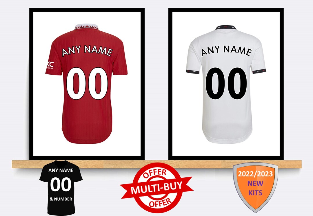 Personalised Manchester United Football Shirt Print Wall Art - Etsy