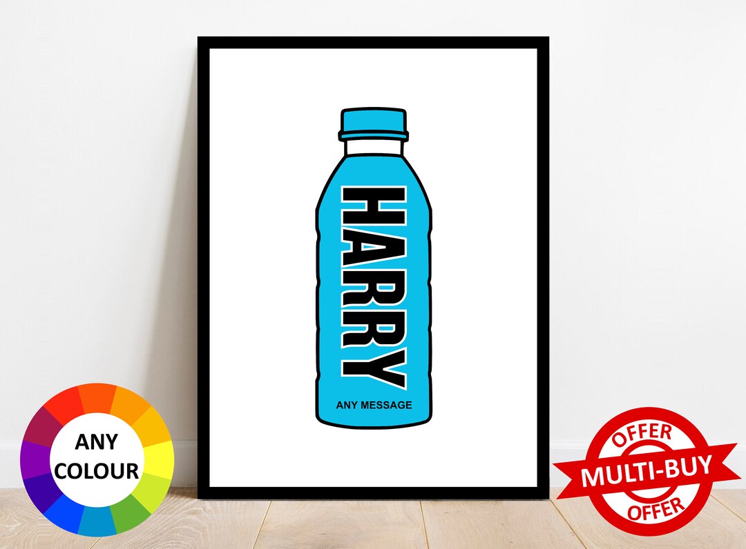 Personalised Prime Bottle Print Wall Art Poster Gift Idea Any Name ...