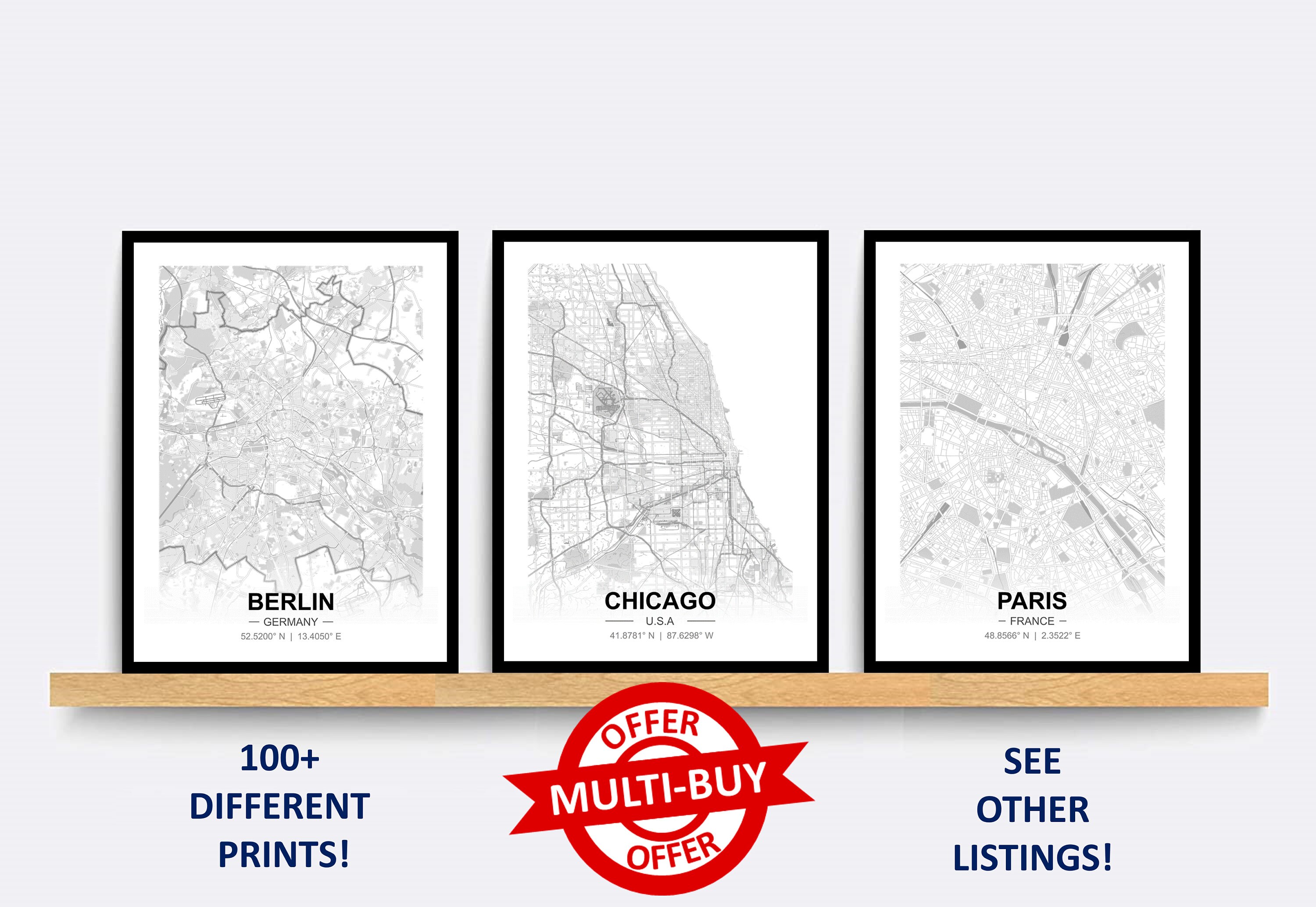 Berlin Germany Street Map Print City Map Wall Art Poster Monochrome - Etsy