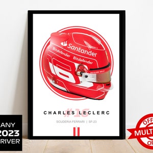 Formula 1 Print F1 Helmet Poster Formula One 2023 Drivers Racing Wall ...