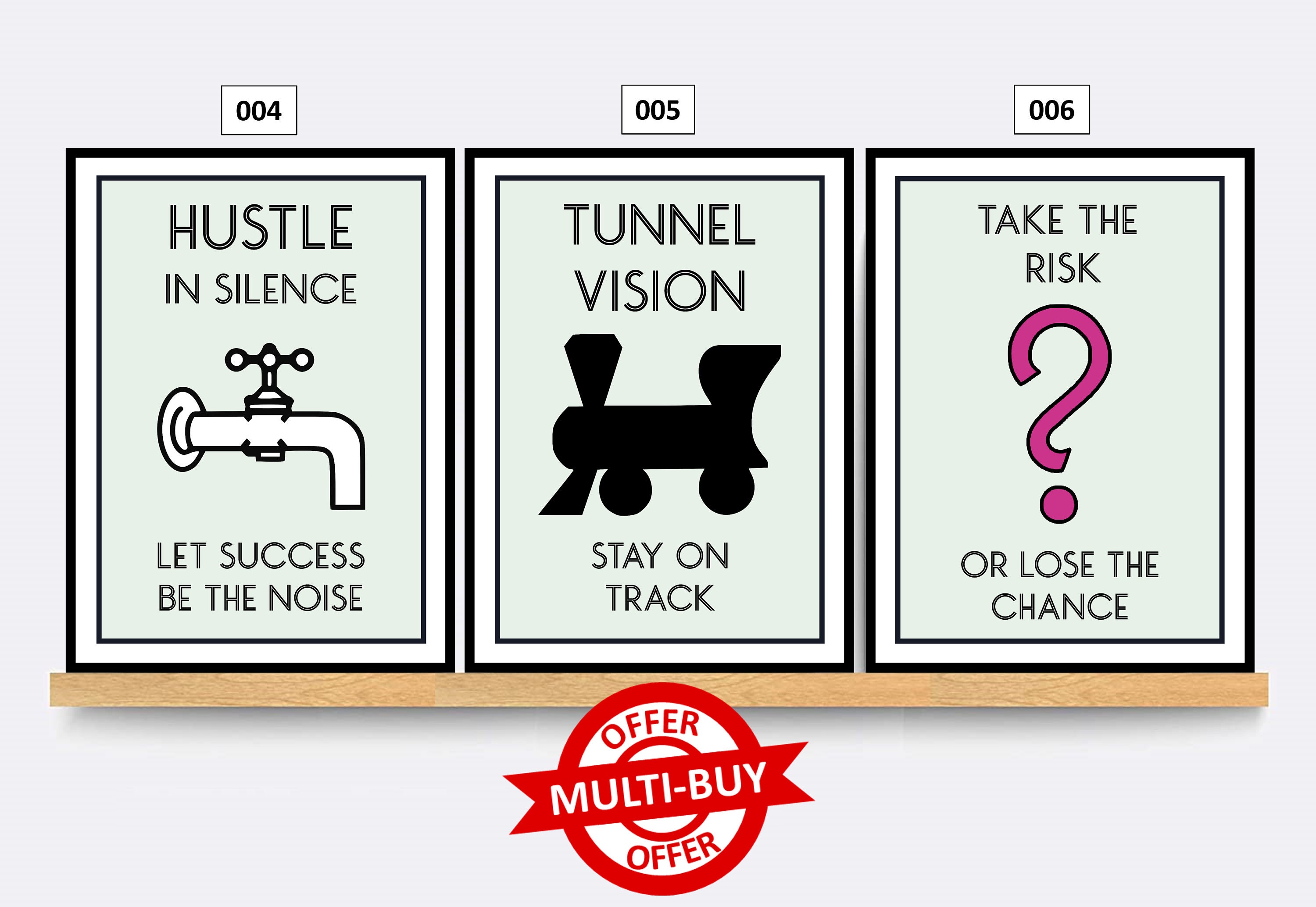 Monopoly Motivational Inspirational Print Wall Art Poster Home Decor ...