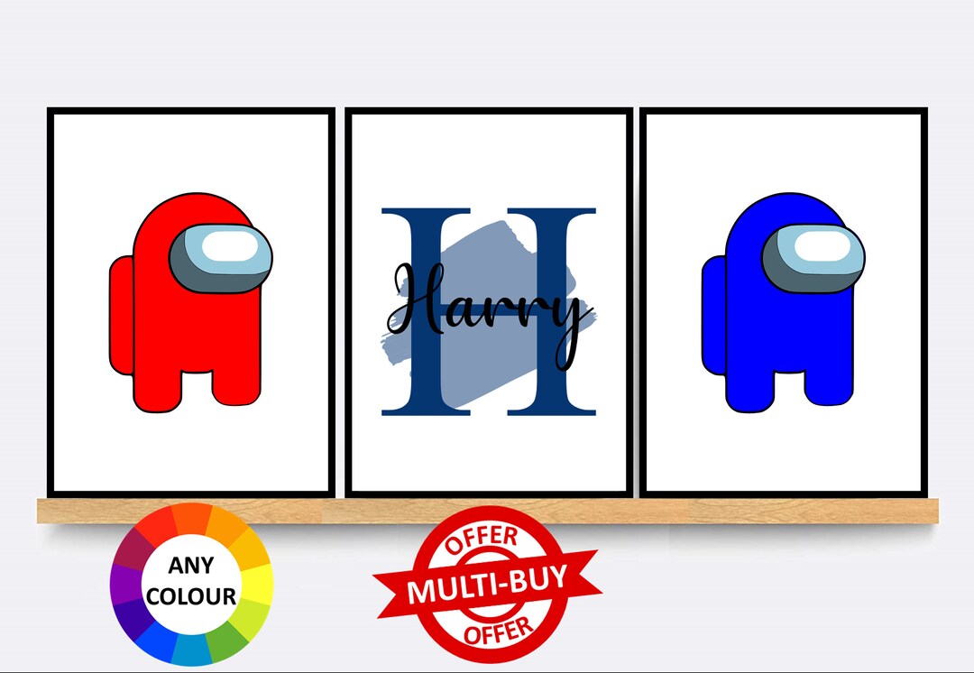 Personalised Among Us Print Wall Art Custom Poster Children Kids ...