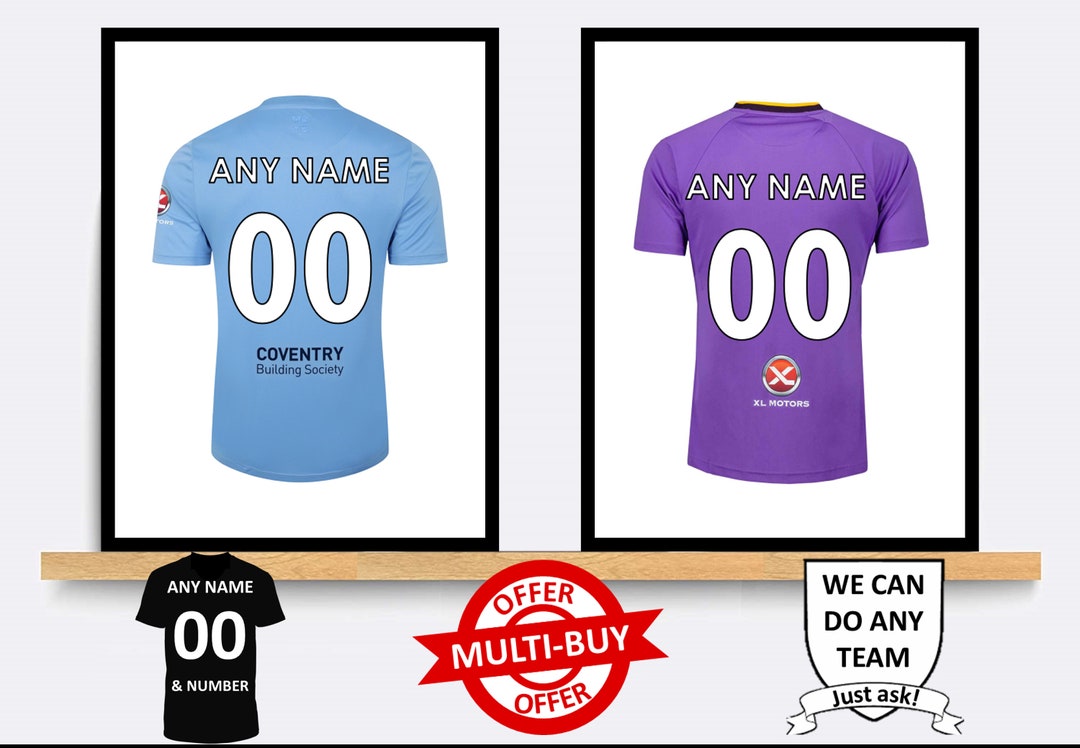 Personalised Coventry City Football Shirt Print Wall Art Poster Custom ...