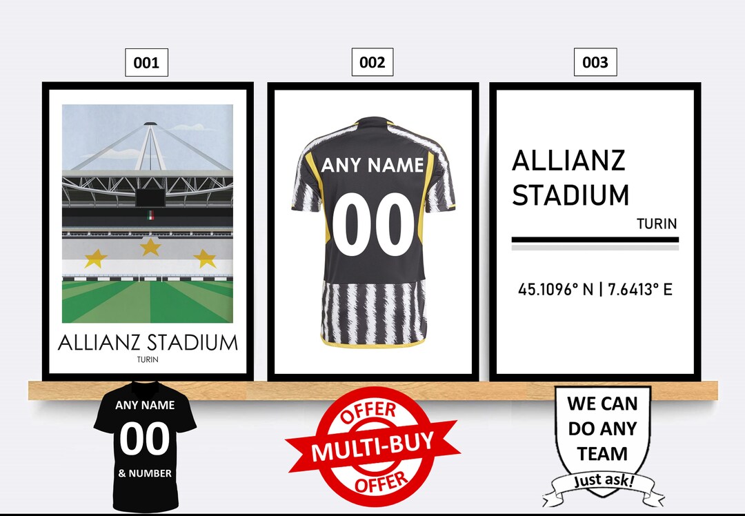 Personalised Juventus Football Stadium Print Wall Art Poster Custom ...