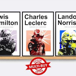 Formula 1 Driver Print F1 Drivers Poster Formula One Racing Wall Art ...