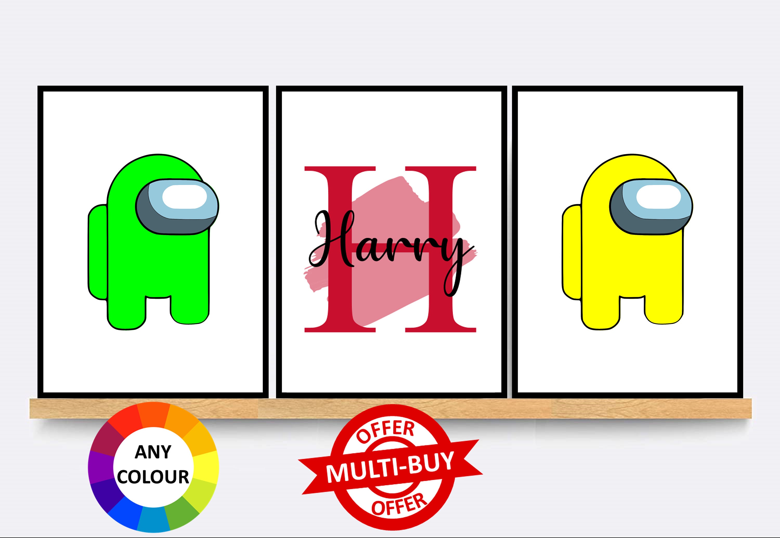 Personalised Among Us Print Wall Art Custom Poster Children Kids ...