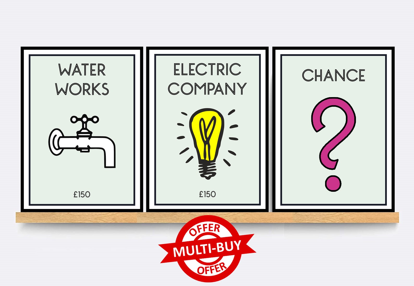 Monopoly Water Works Print Wall Art Poster Custom Property - Etsy