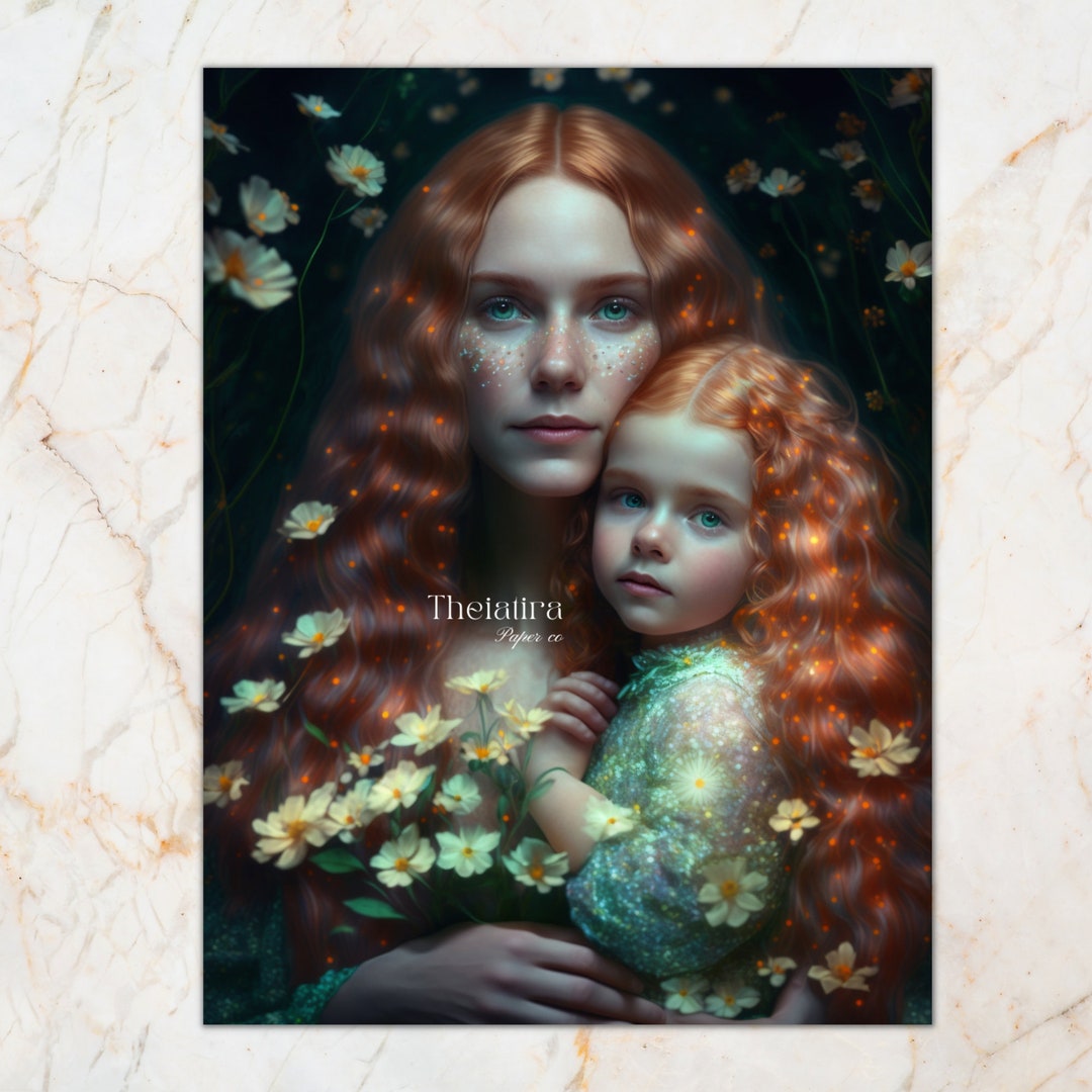 Mother and Child Portrait, 'A Mothers Love" Series, Nurturing, Digital ...