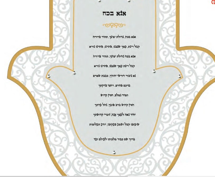 72 Names God Ana Bkoach Prayer Kabbalah Hamsa Protection - Etsy