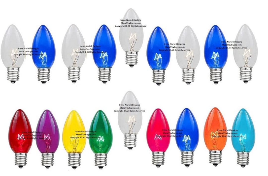 Judaica Chanukah Hanukkah Electric Menorah Mixed Multi Colors Blue ...