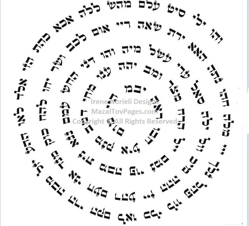 72 Names God Ana Bkoach Prayer Kabbalah Hamsa Protection - Etsy