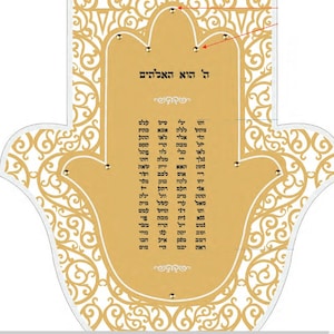 72 Names God Ana Bkoach Prayer Kabbalah Hamsa Protection Home/office ...