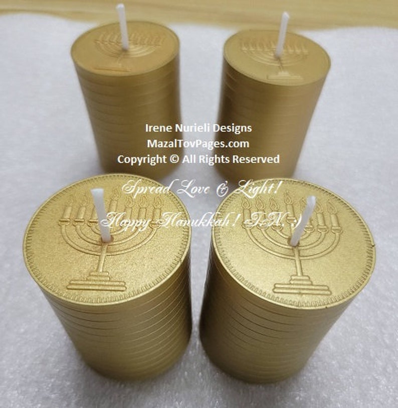 Judaica Symbols Premium Beeswax Luxurious Metallic Knesset Menorah ...