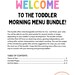 Toddler Morning Menu, Printable Morning Activities for 2 & 3-year-olds ...
