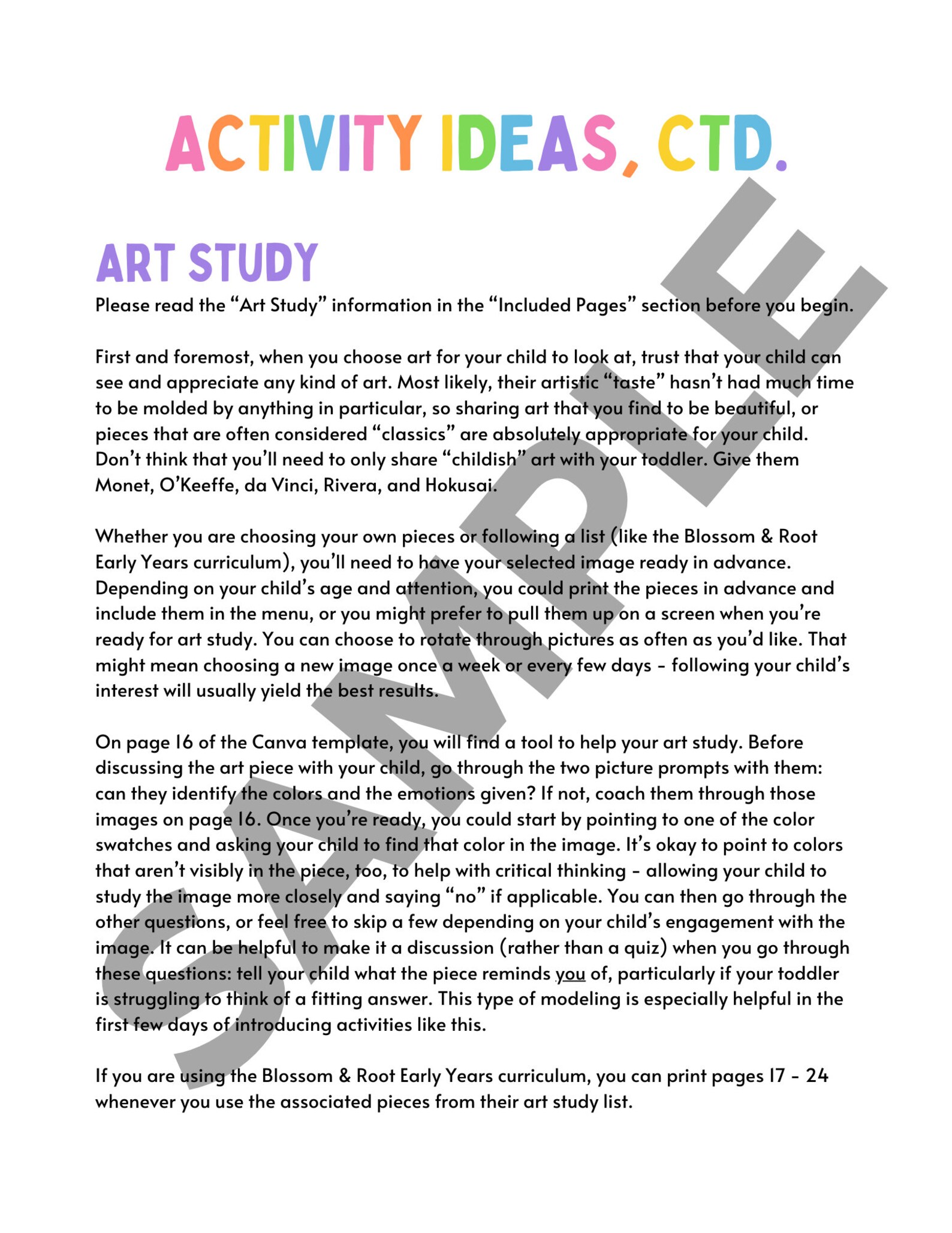 Toddler Morning Menu, Printable Morning Activities for 2 & 3-year-olds ...