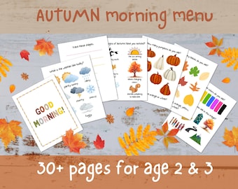 Toddler Morning Menu, Printable Morning Activities for 2 & 3-year-olds ...