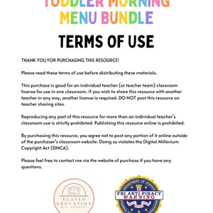 Toddler Morning Menu, Printable Morning Activities for 2 & 3-year-olds ...