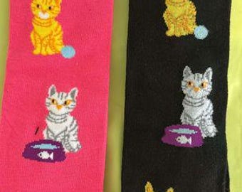 5 Pairs Women's Mid-crew Cute Kitty Socks - Etsy