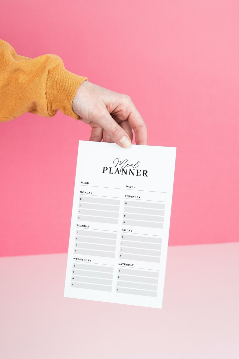 Weekly Meal Planner Printable | Daily Food Journal | Grocery List ...