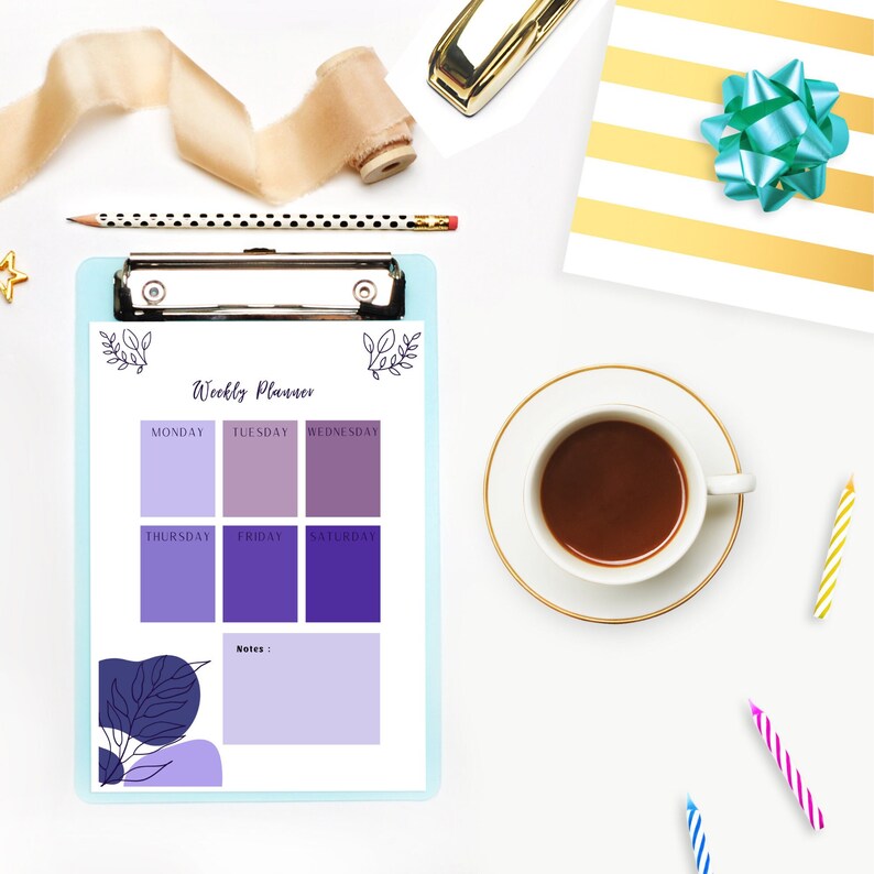 Weekly Planner Printable or Digital Purple Weekly Schedule - Etsy