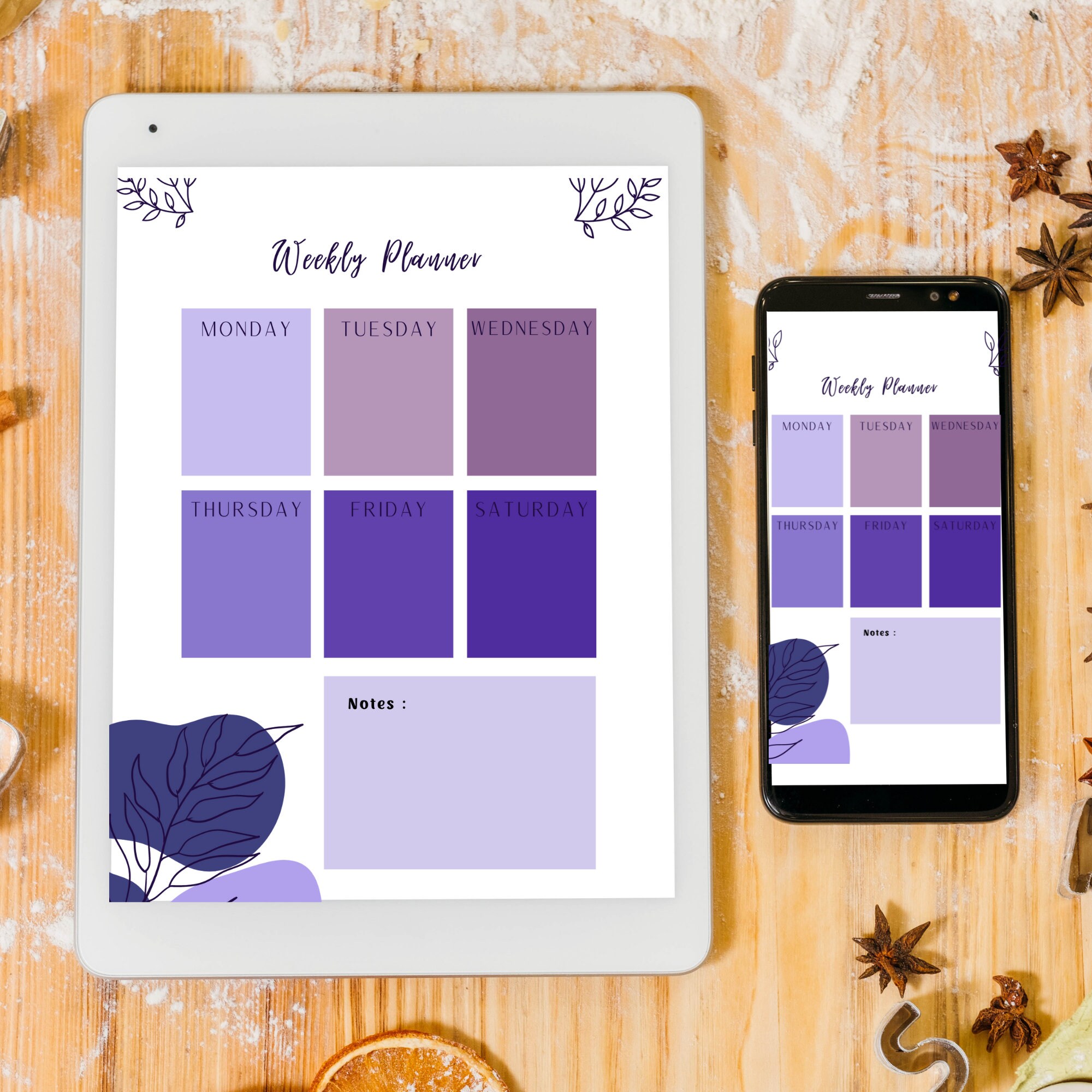 Weekly Planner Printable or Digital Purple Weekly Schedule - Etsy
