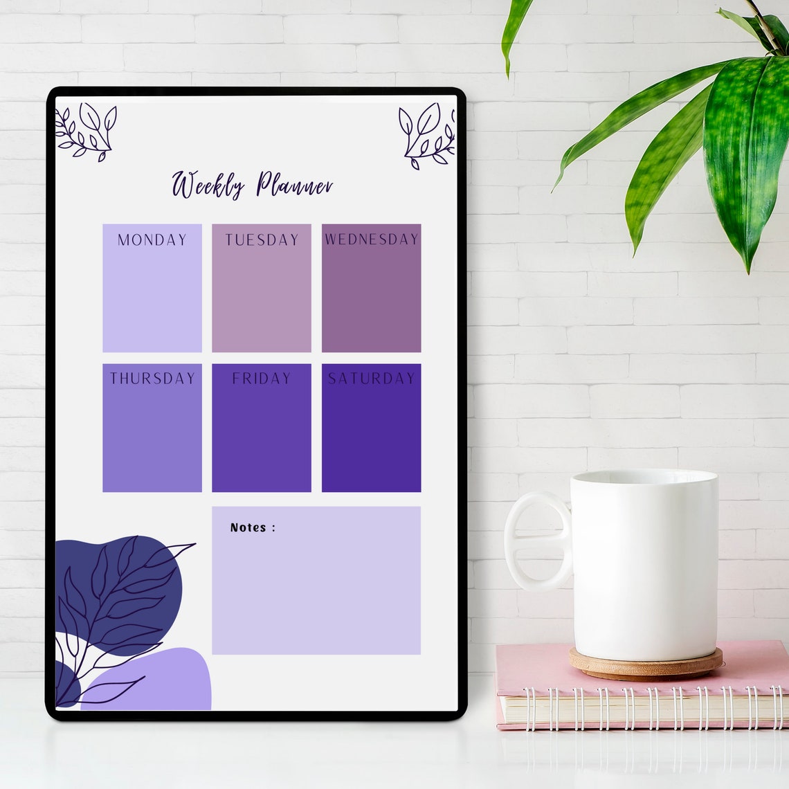 Weekly Planner Printable or Digital Purple Weekly Schedule - Etsy