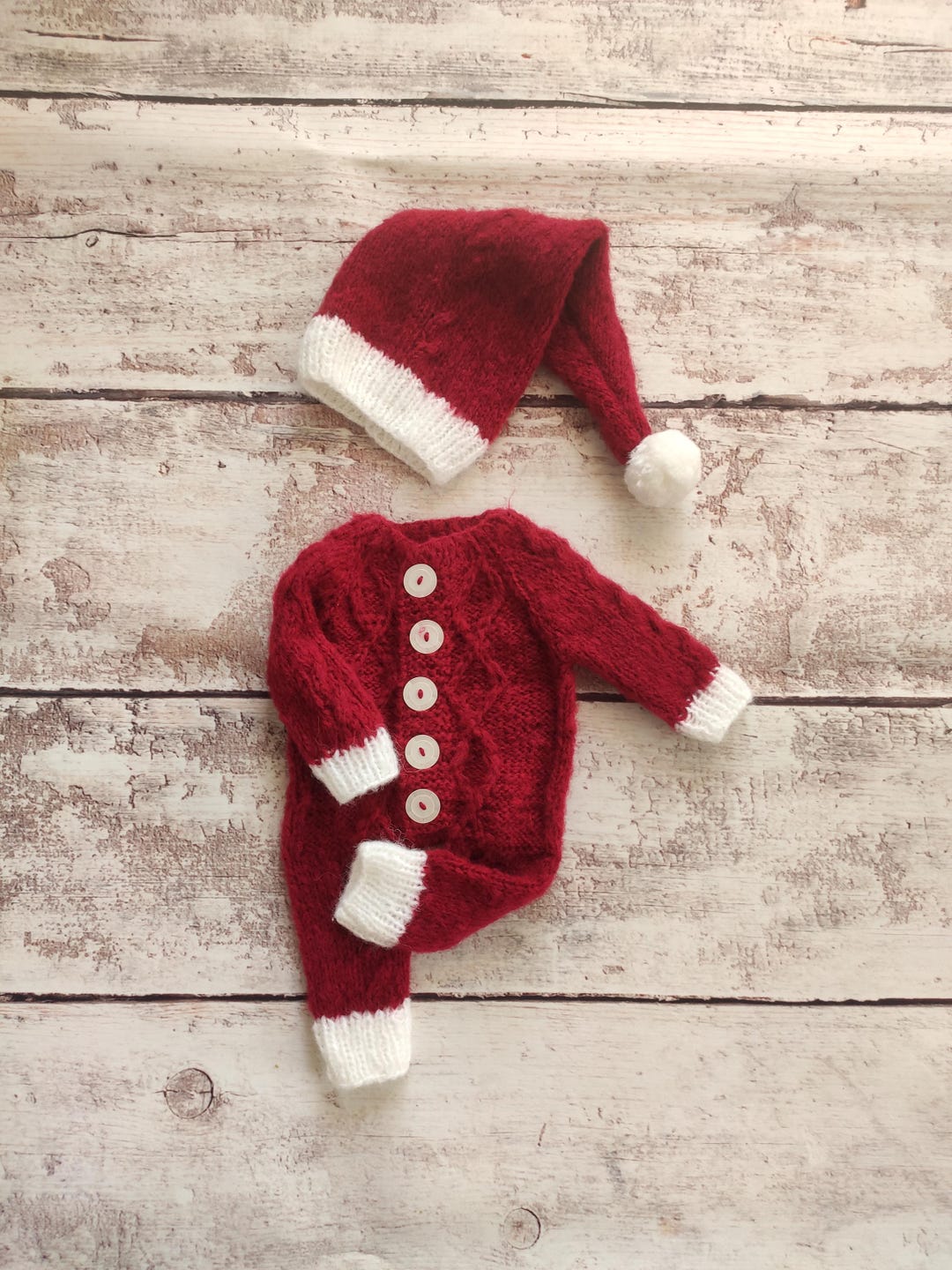 Newborn Baby Christmas Bonnet Outfit Set, Newborn Baby Girl and Boy First Christmas Santa Claus ...