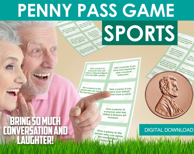 Pass the Penny Game- 24 Prefilled Cards, Memory Game, Alzheimers ...
