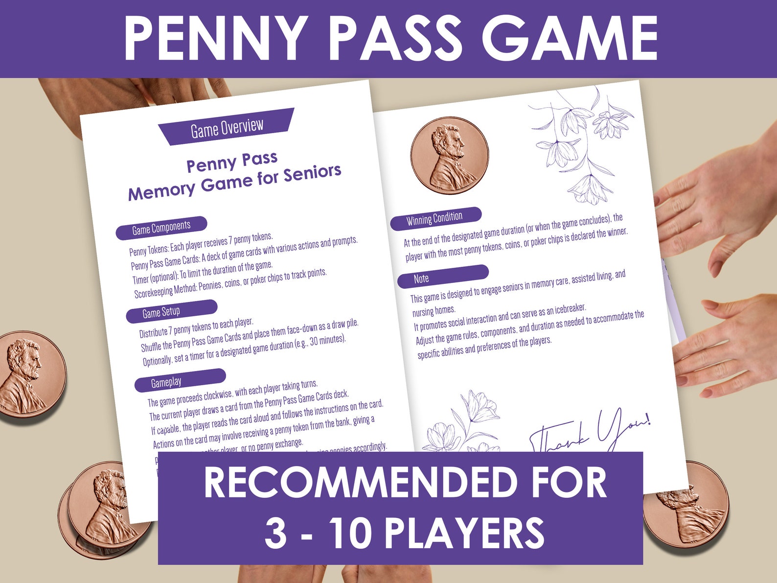 Penny Pass Game for Seniors With Alzheimer's, Memory Care, and Dementia ...