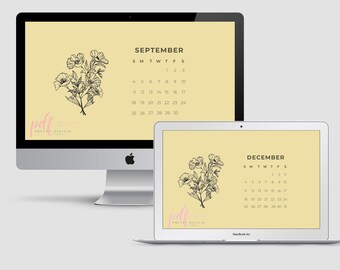 Minimalist Floral Desktop Wallpaper | Calendar Desktop Wallpaper ...