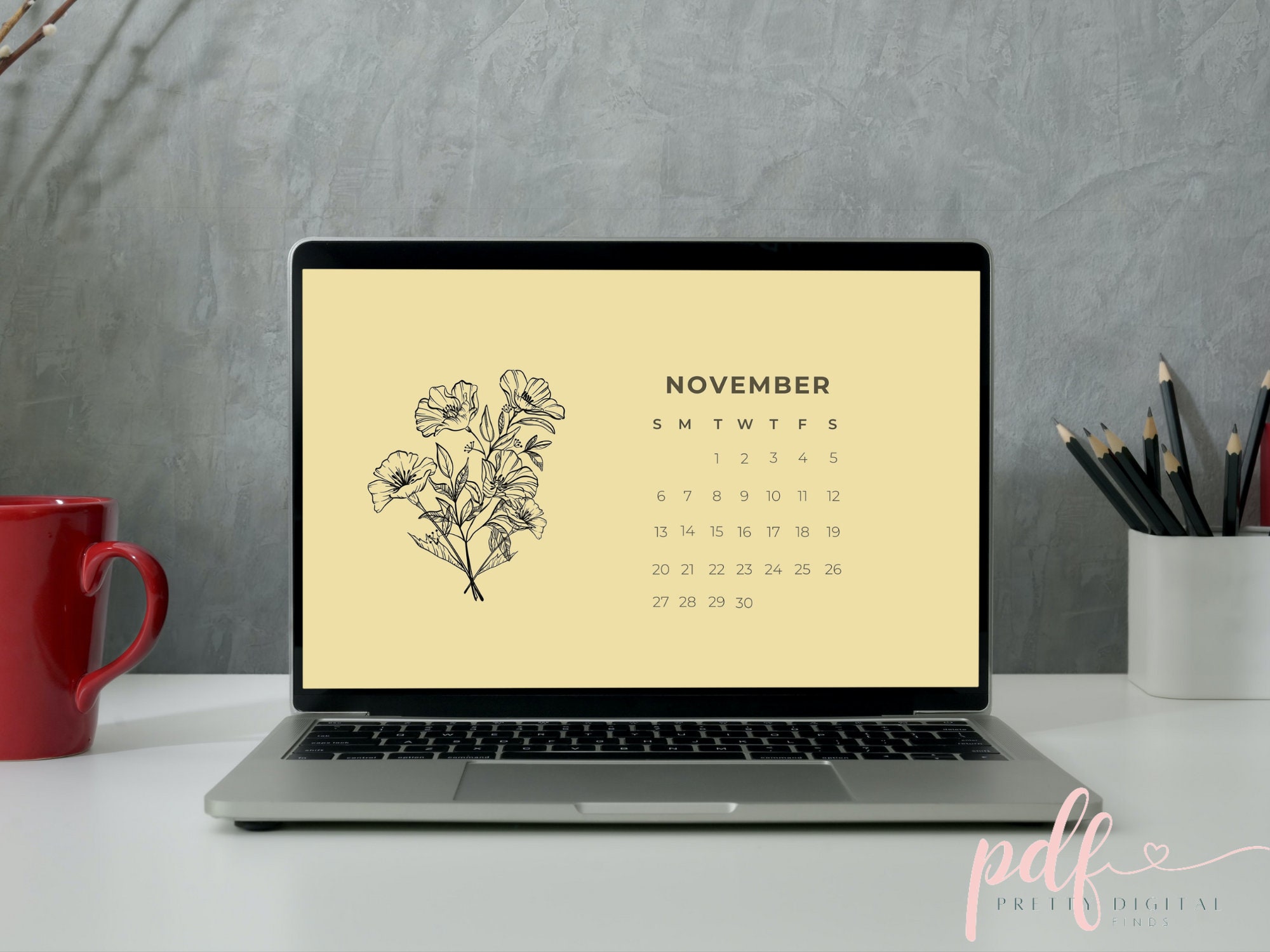 Minimalist Floral Desktop Wallpaper | Calendar Desktop Wallpaper ...