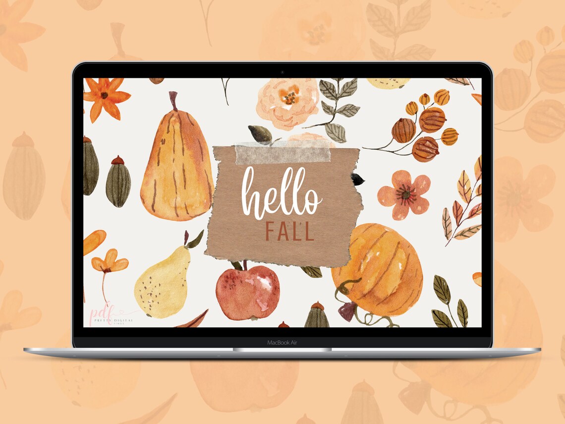 Hello Fall Desktop Wallpaper Hello Fall Laptop Wallpaper - Etsy