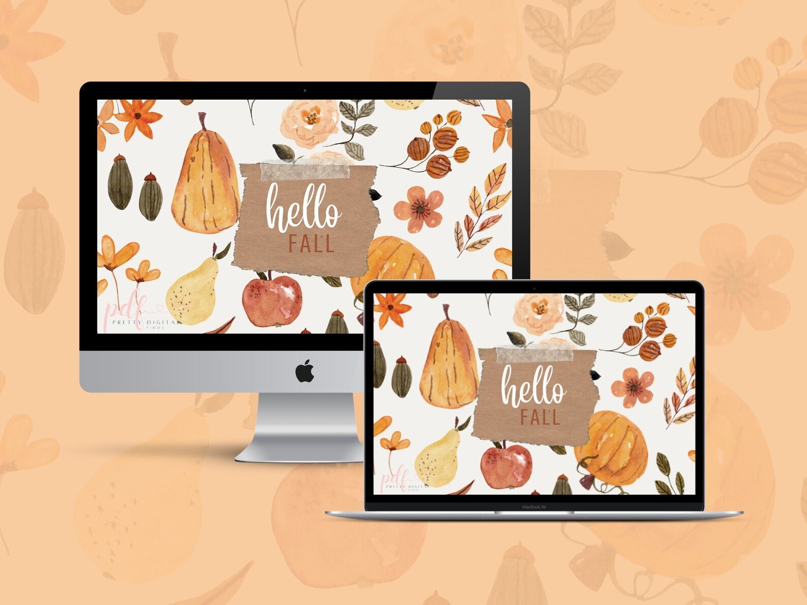 Hello Fall Desktop Wallpaper Hello Fall Laptop Wallpaper - Etsy