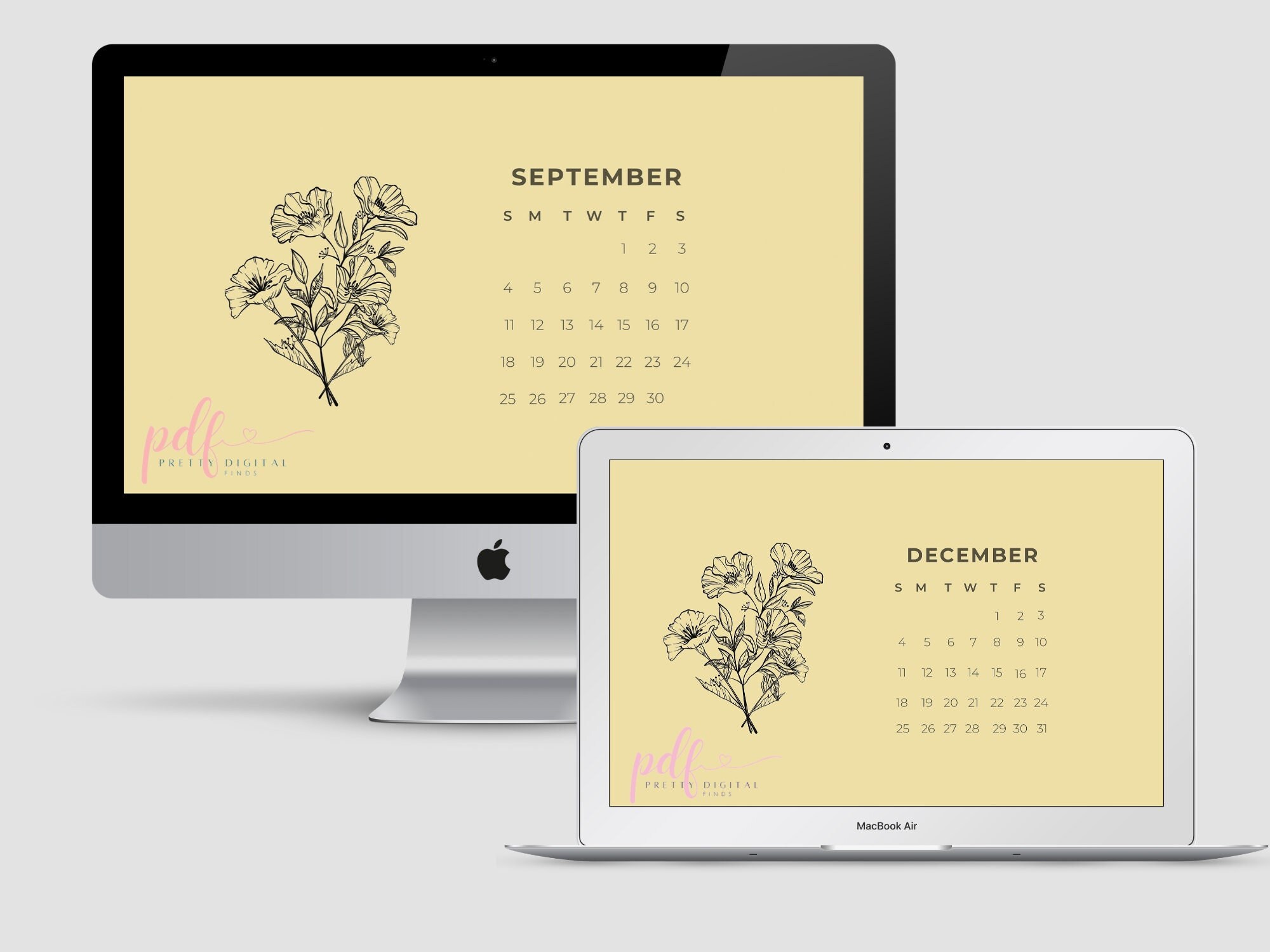 Minimalist Floral Desktop Wallpaper | Calendar Desktop Wallpaper ...
