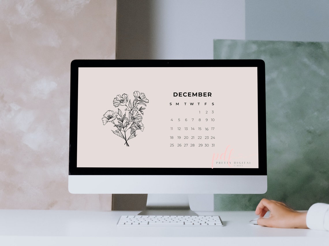 Minimalist Floral Desktop Wallpaper | Calendar Desktop Wallpaper ...
