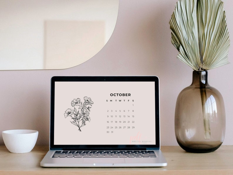 Minimalist Floral Desktop Wallpaper | Calendar Desktop Wallpaper ...