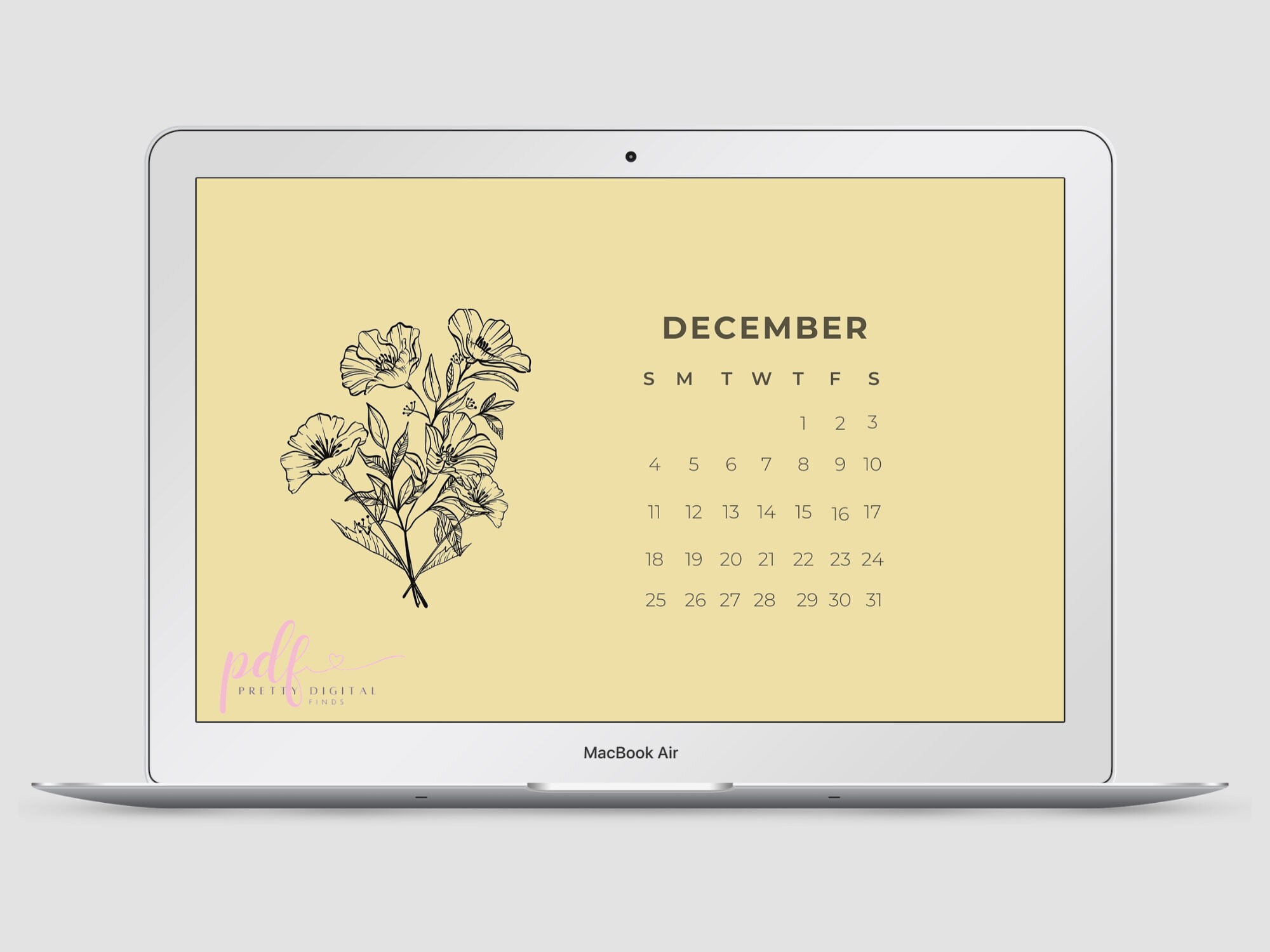 Minimalist Floral Desktop Wallpaper | Calendar Desktop Wallpaper ...